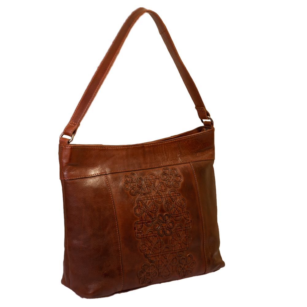 Shoulder Bag with Applique Design - 'Sandringham' Royale Leather ...