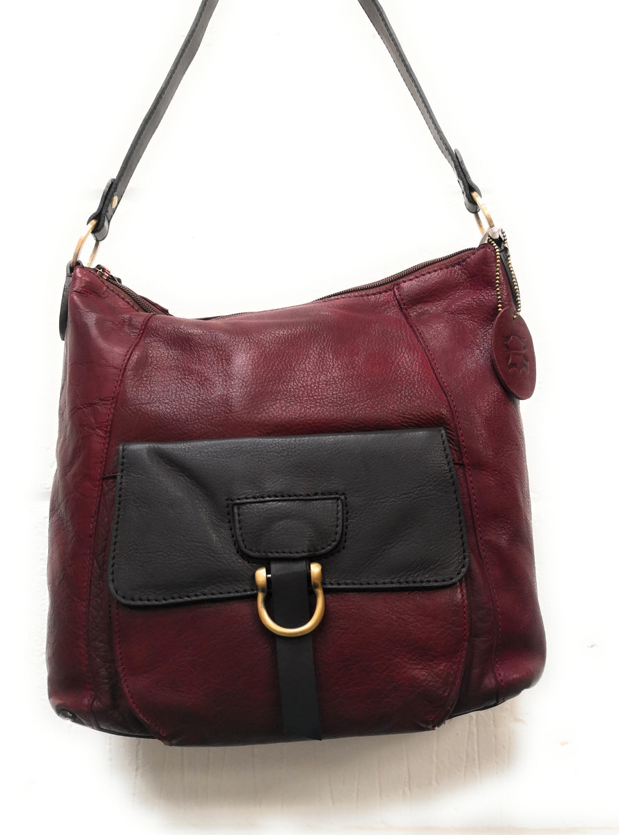 Shoulder Bag with Front Flap Pocket - 'Tupelo' Washed Leather – Bolla Bags