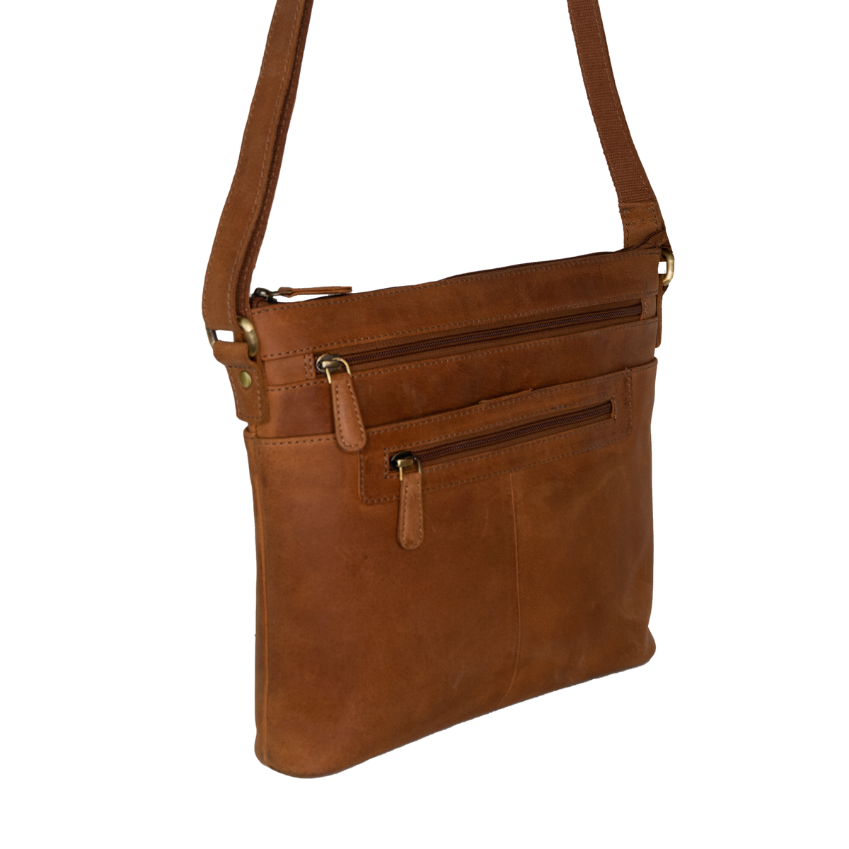 Brunswick - (New England Buff Leather) Multi Zip Cross Body Bag – Bolla ...