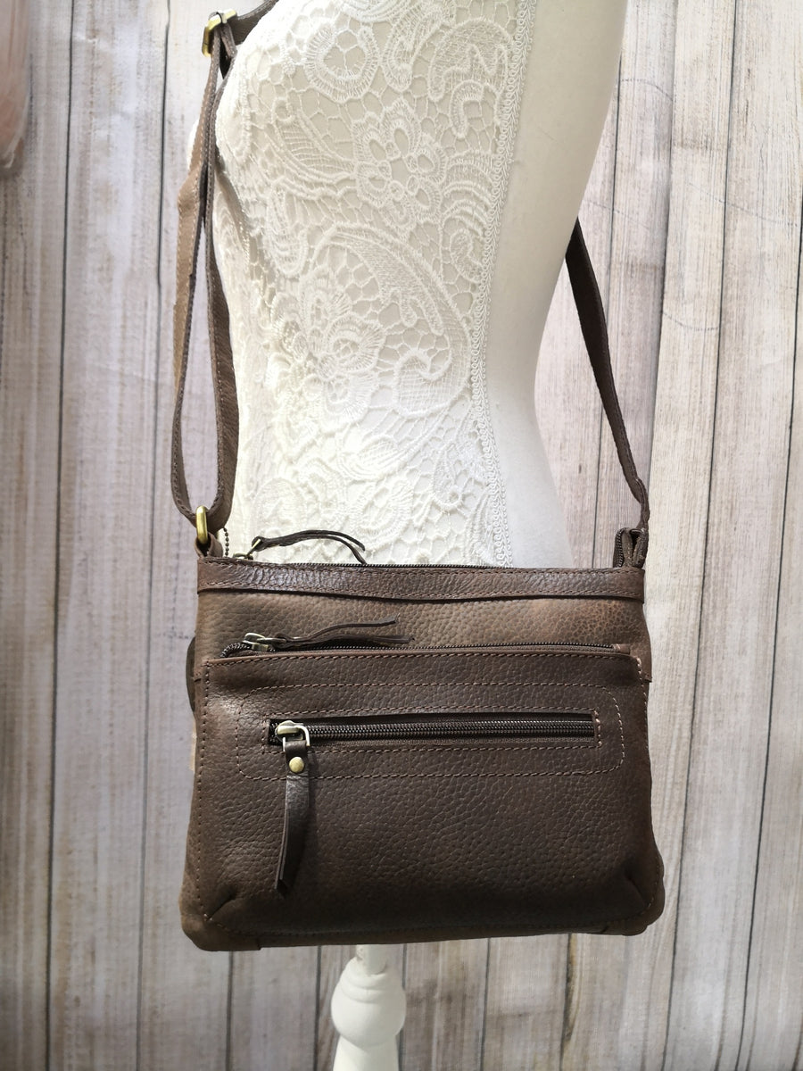 Dark Brown Leather Cross Body Bag – Bolla Bags