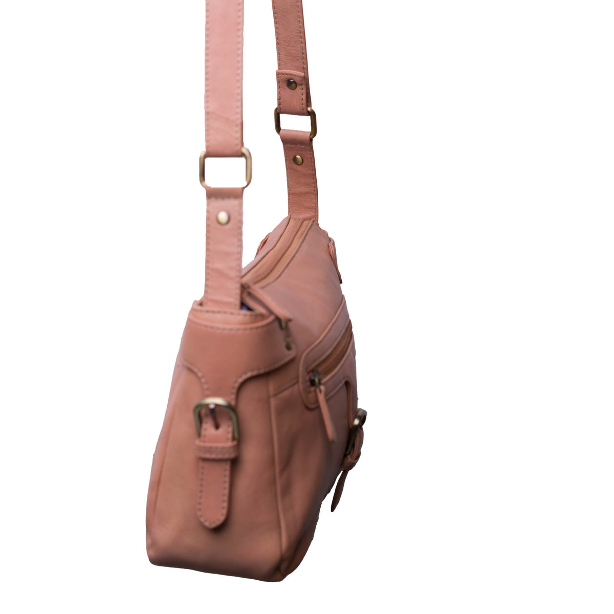 Multi Buckle Cross Body Bag - 'Rosy' (Vellutio Napa Leather) – Bolla Bags