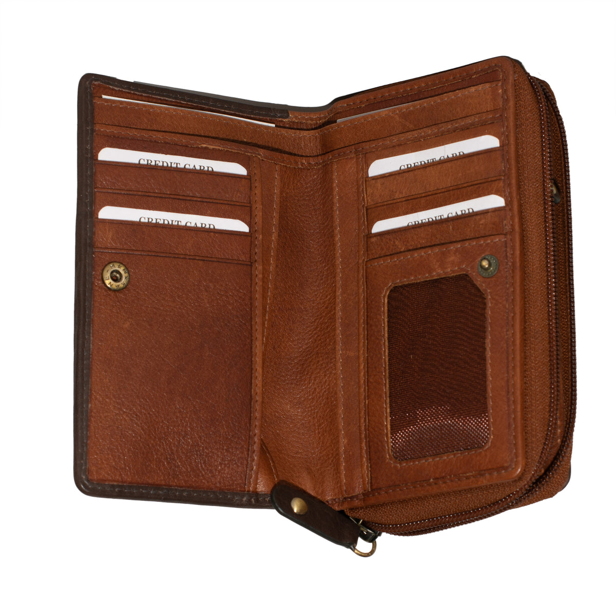 Tulip - Zip around multi compartment purse in Washed Leather – Bolla Bags