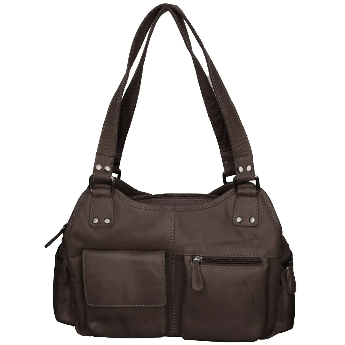 Leather Twin Handle Shoulder Bag - 'Stamford' New England Buff – Bolla Bags